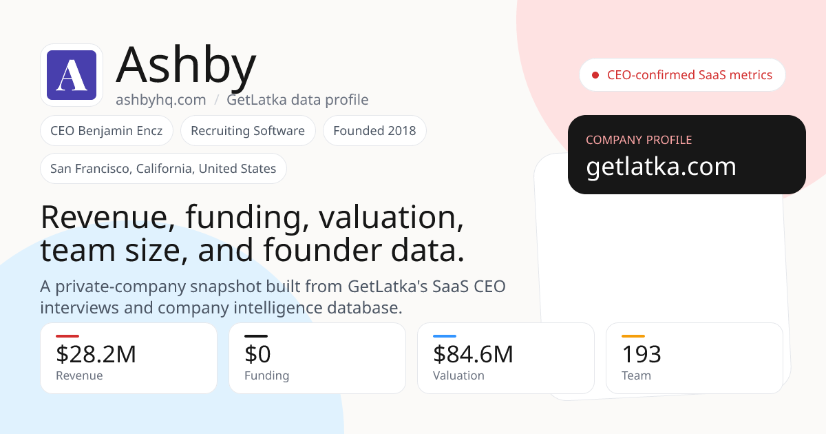 Ashby Revenue 2024: $28.2M ARR, $84.6M Valuation