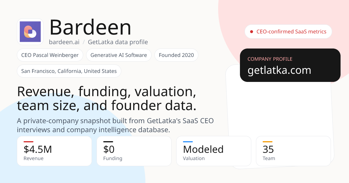 Bardeen Revenue 2023: $4.5M ARR (Bootstrapped)