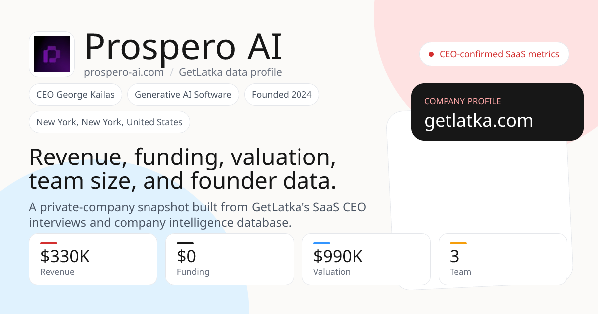 Prospero AI Revenue 2025: $330K Est. ARR, $990K Valuation